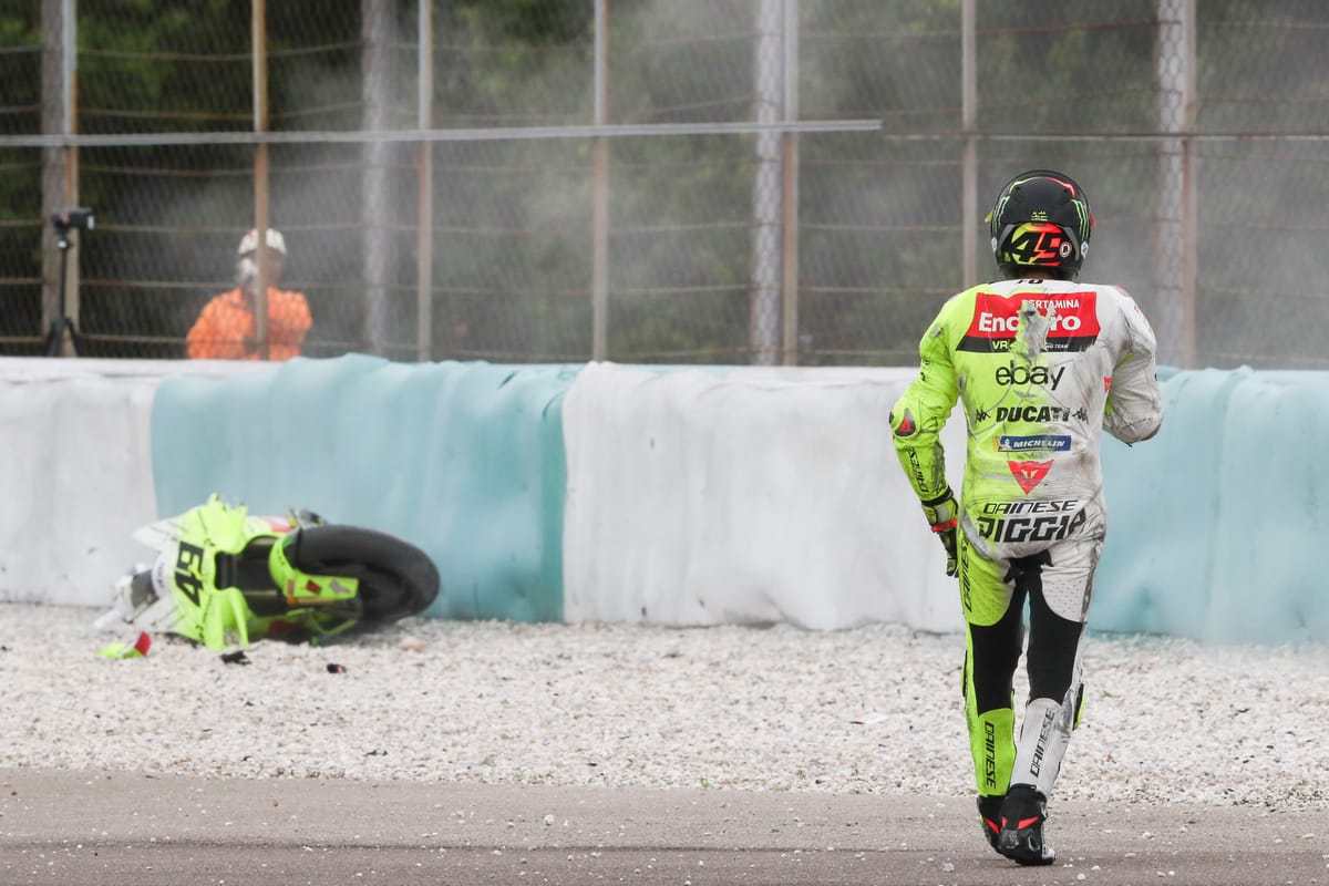 VR46's verdict on Di Giannantonio's costly celebration injury - The Race