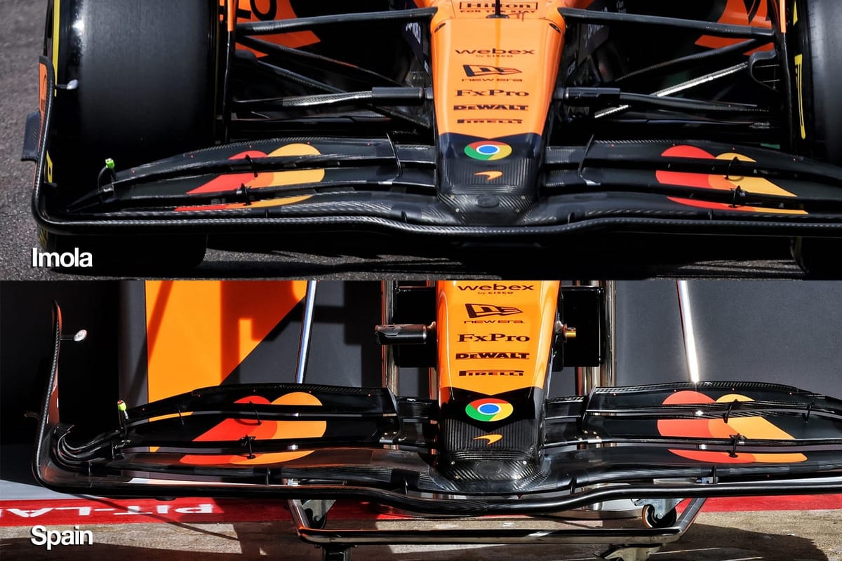F1 COSMOS | McLaren's subtle front wing changes reveal F1 flexi-wing ...
