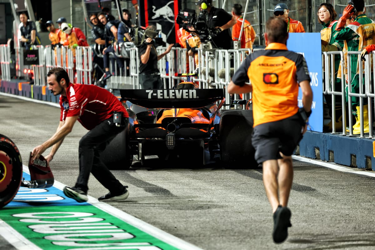 Ridiculous Ferrari-McLaren pitlane crash in disrupted Singapore FP2 ...