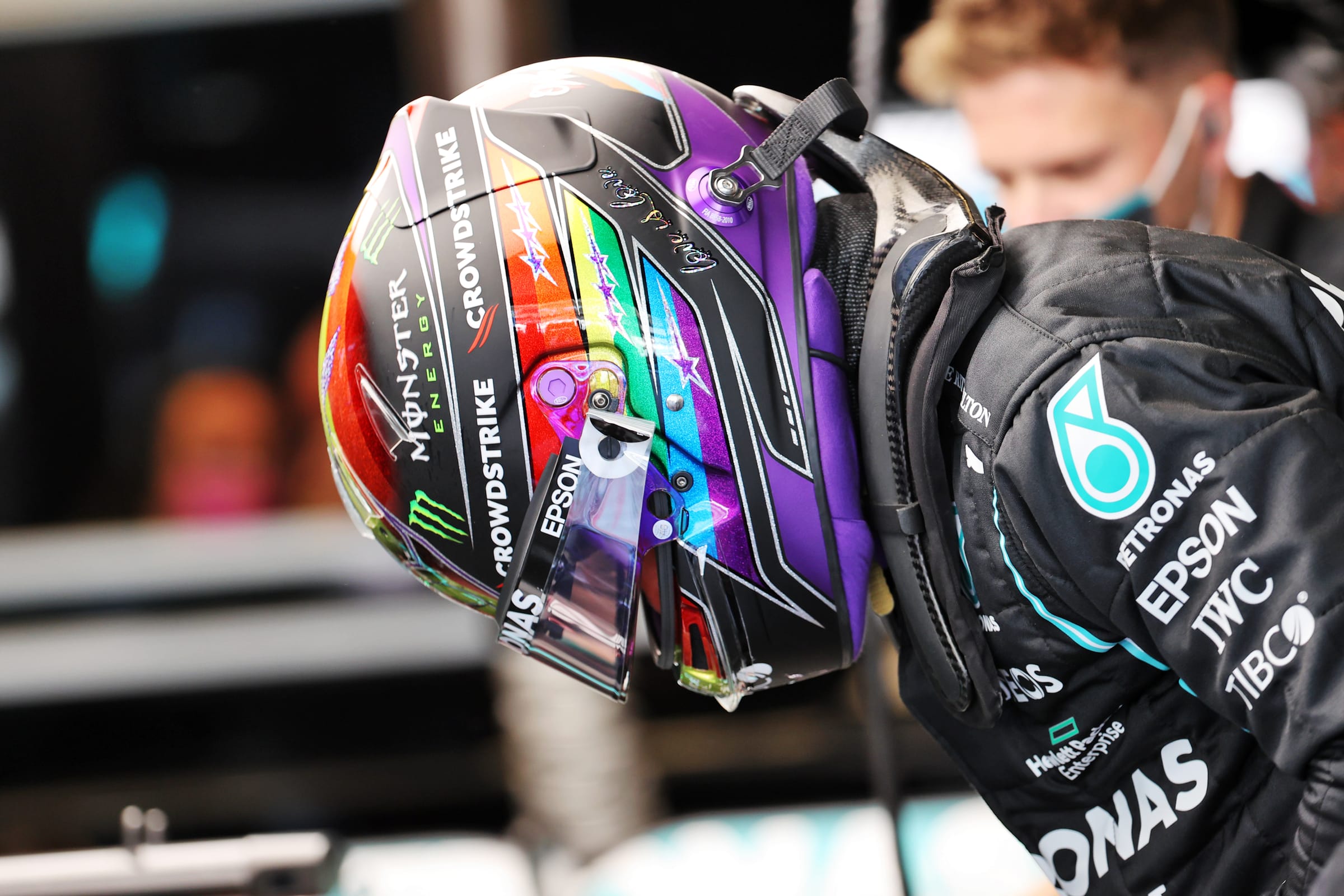 What does Lewis Hamilton's Ferrari F1 helmet look like? - The Race